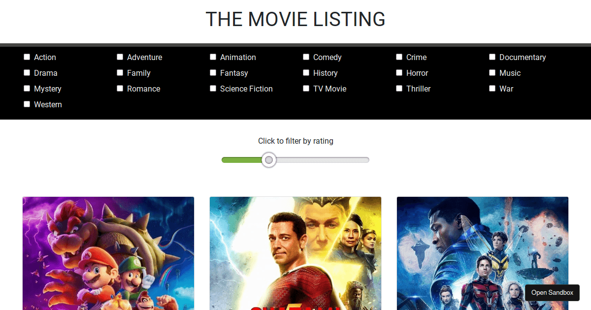 movie-listings - Codesandbox