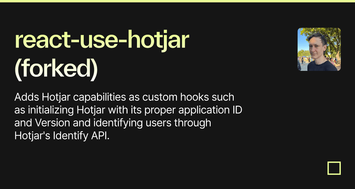 react-use-hotjar (forked) - Codesandbox
