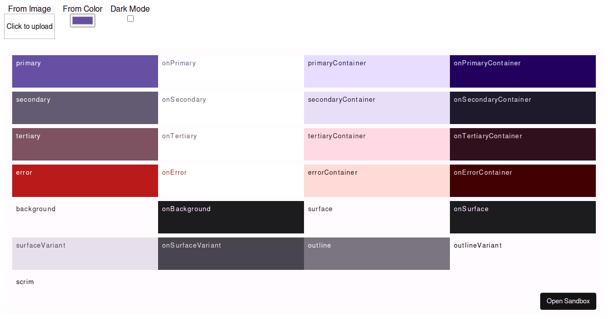 m3 dynamic color - Codesandbox