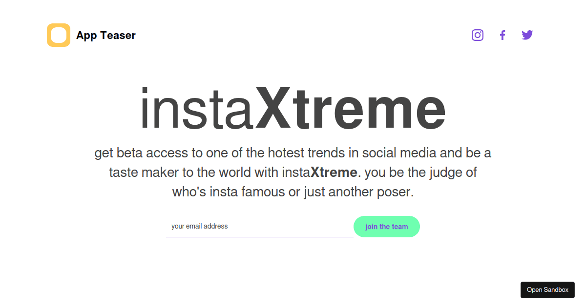 Landing Page (forked) - Codesandbox