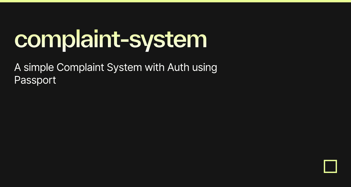 complaint-system - Codesandbox