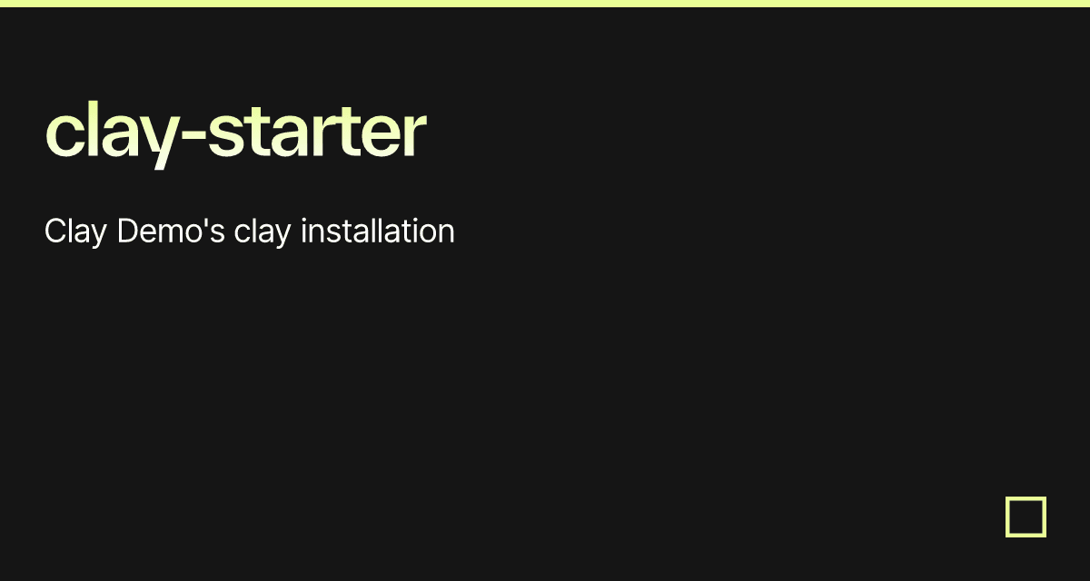 clay-starter - Codesandbox