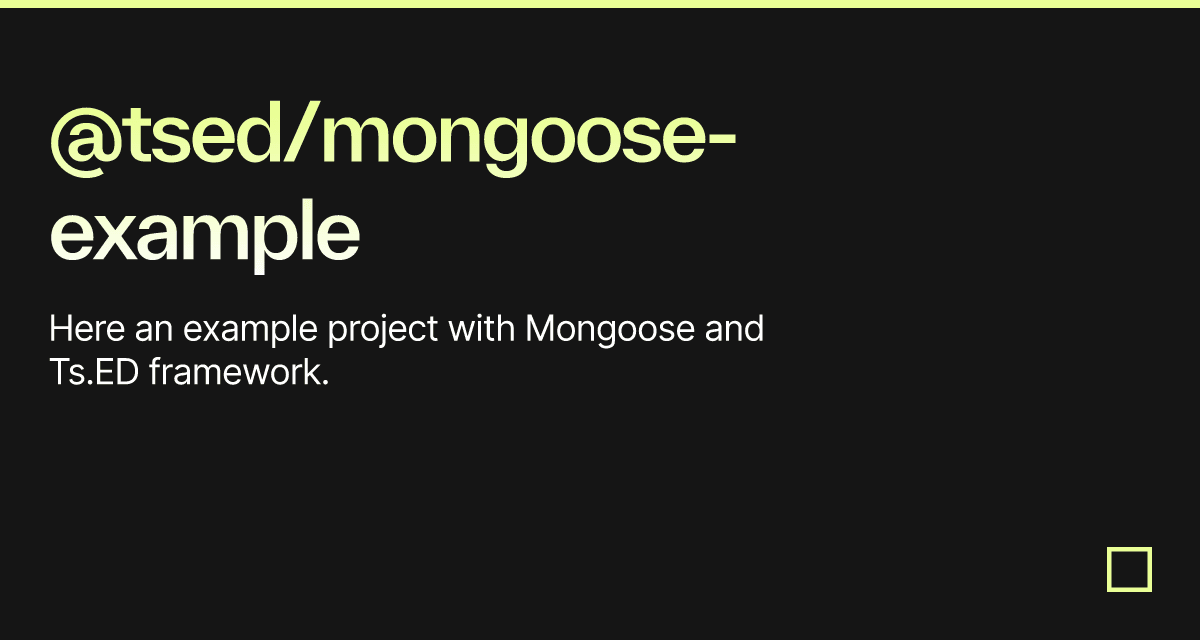Tsedmongoose Example Codesandbox