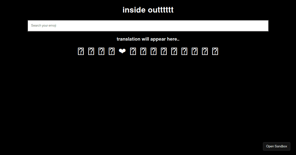 emoji dictionary - Codesandbox