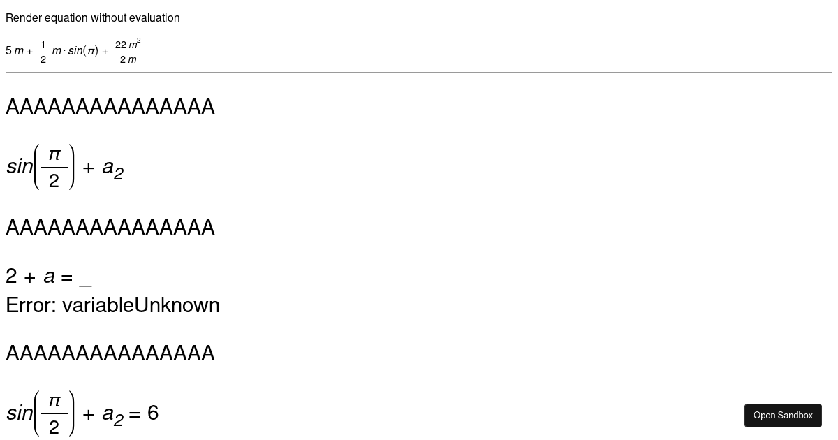 react-equation example (forked) - Codesandbox