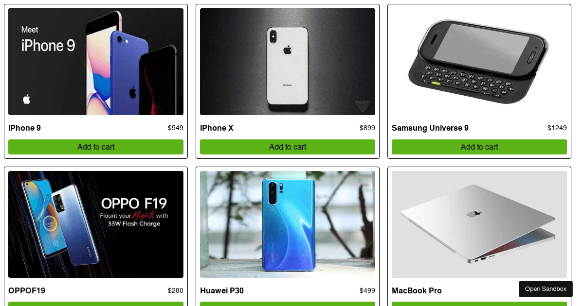 reactjs-shopping-cart-with-products - Codesandbox