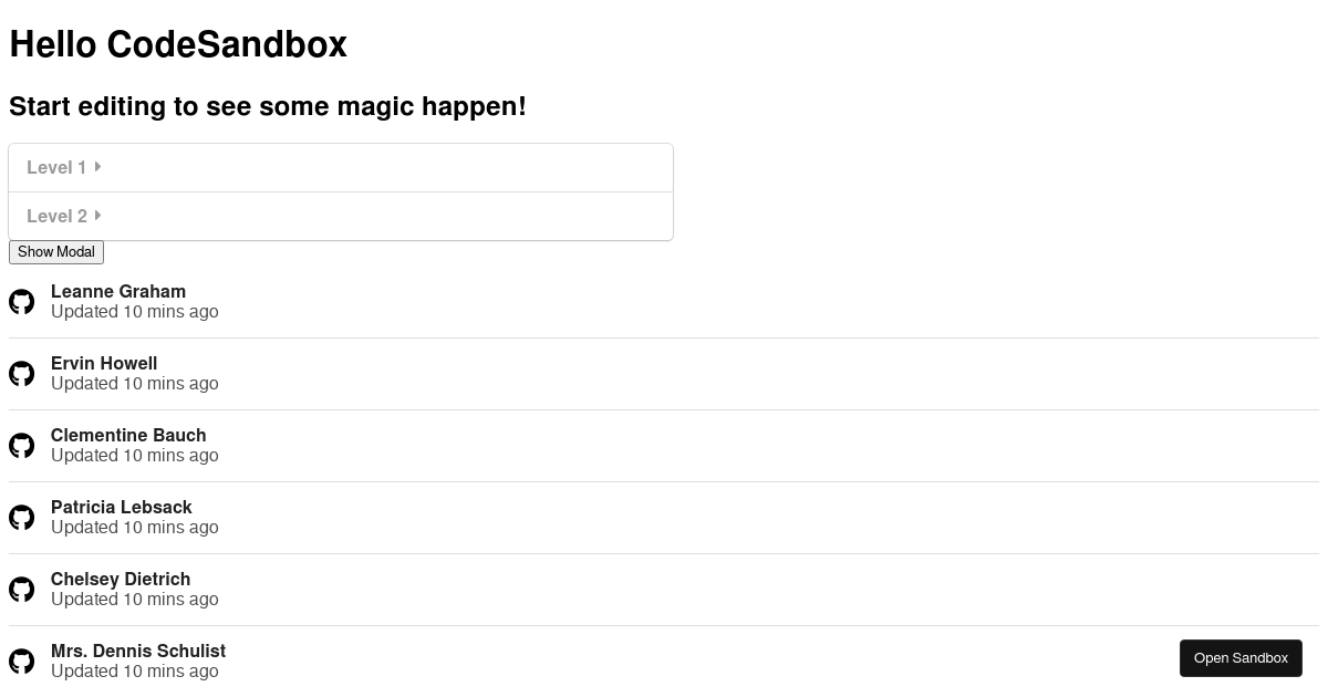 React-Accordion (forked) - Codesandbox