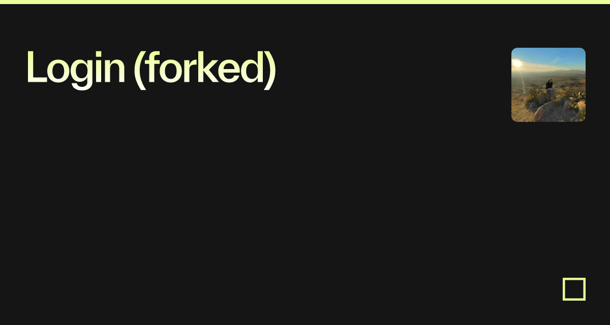 Login (forked) - Codesandbox