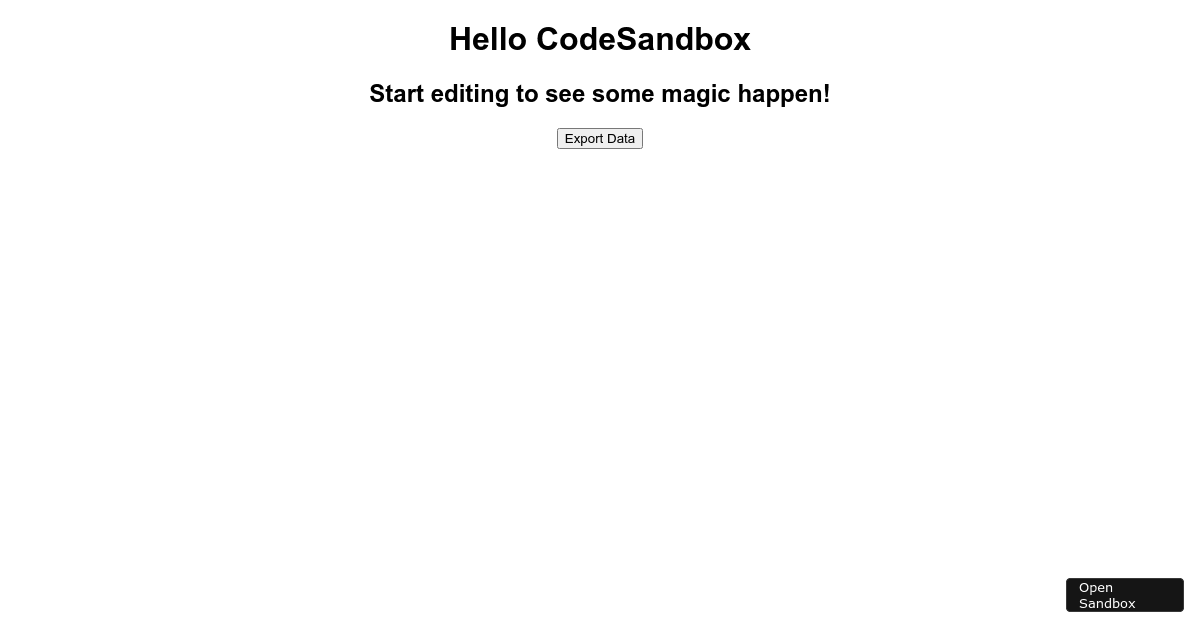 Export Js Object To Json And Download File React Forked Codesandbox