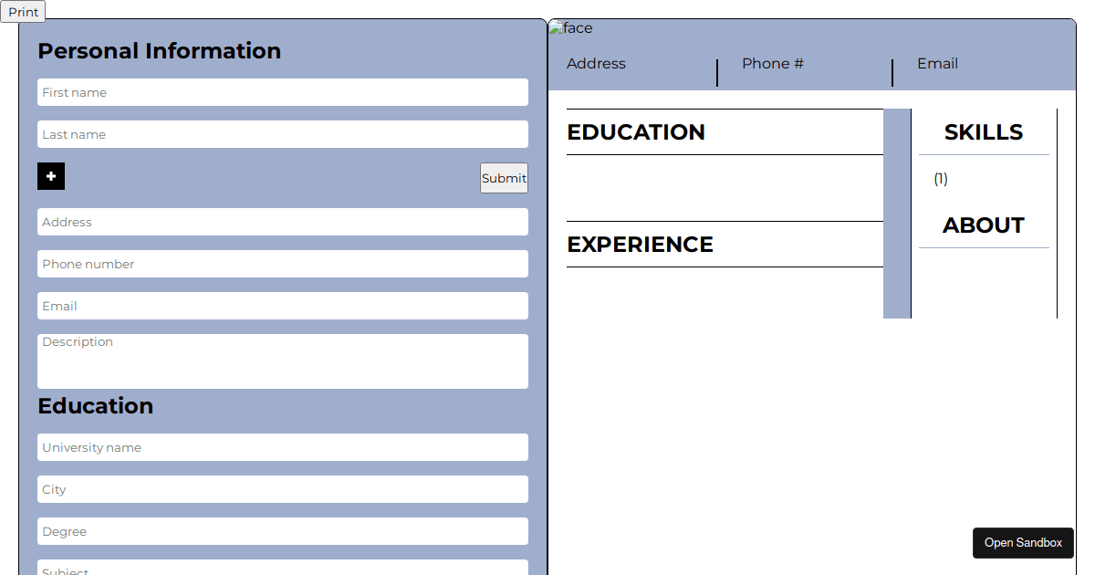 CV-APPLICATION - Codesandbox
