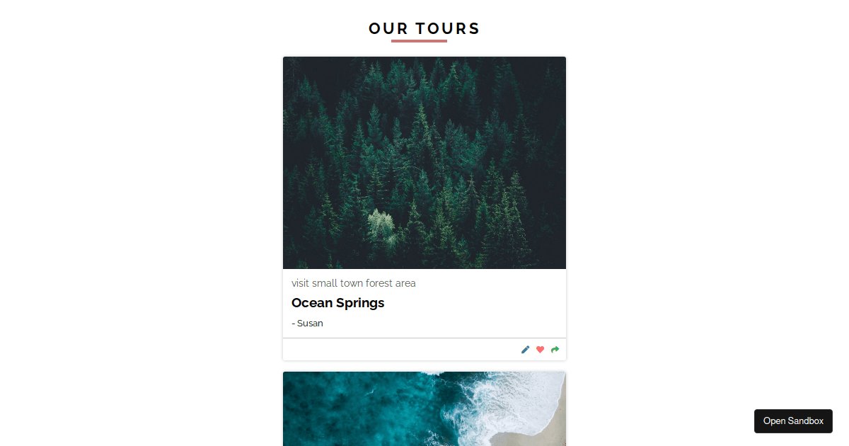 React Social Cards Codesandbox