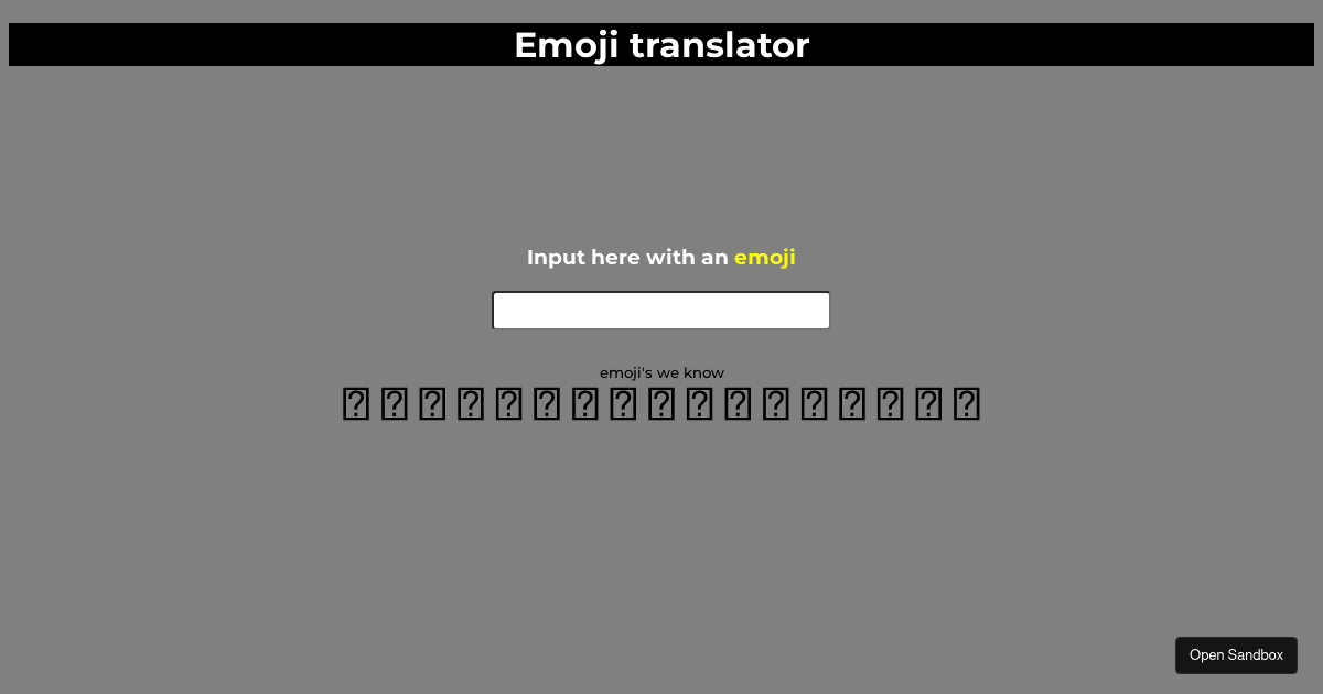 emoji translator - Codesandbox