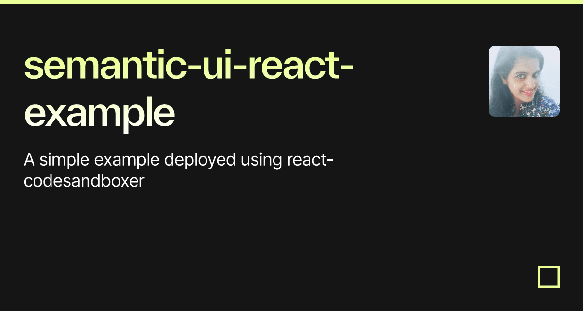semantic-ui-react-example - Codesandbox