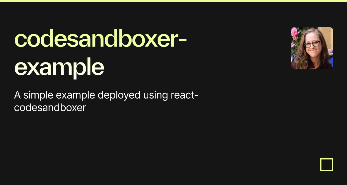 codesandboxer-example - Codesandbox