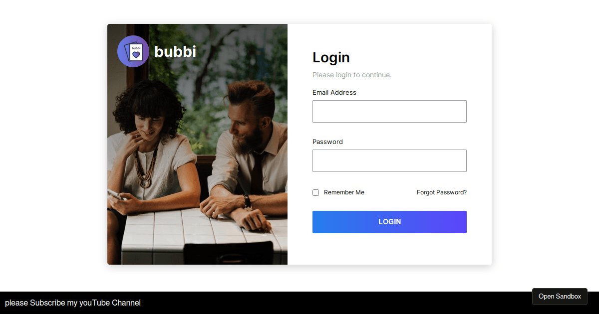HTML Project - Create Login Form - Codesandbox