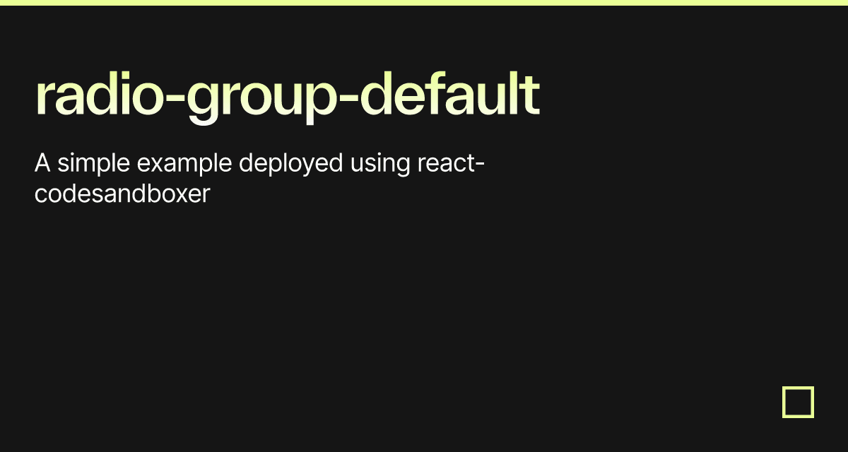 radio-group-default - Codesandbox
