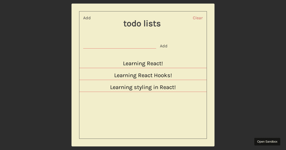react - Codesandbox