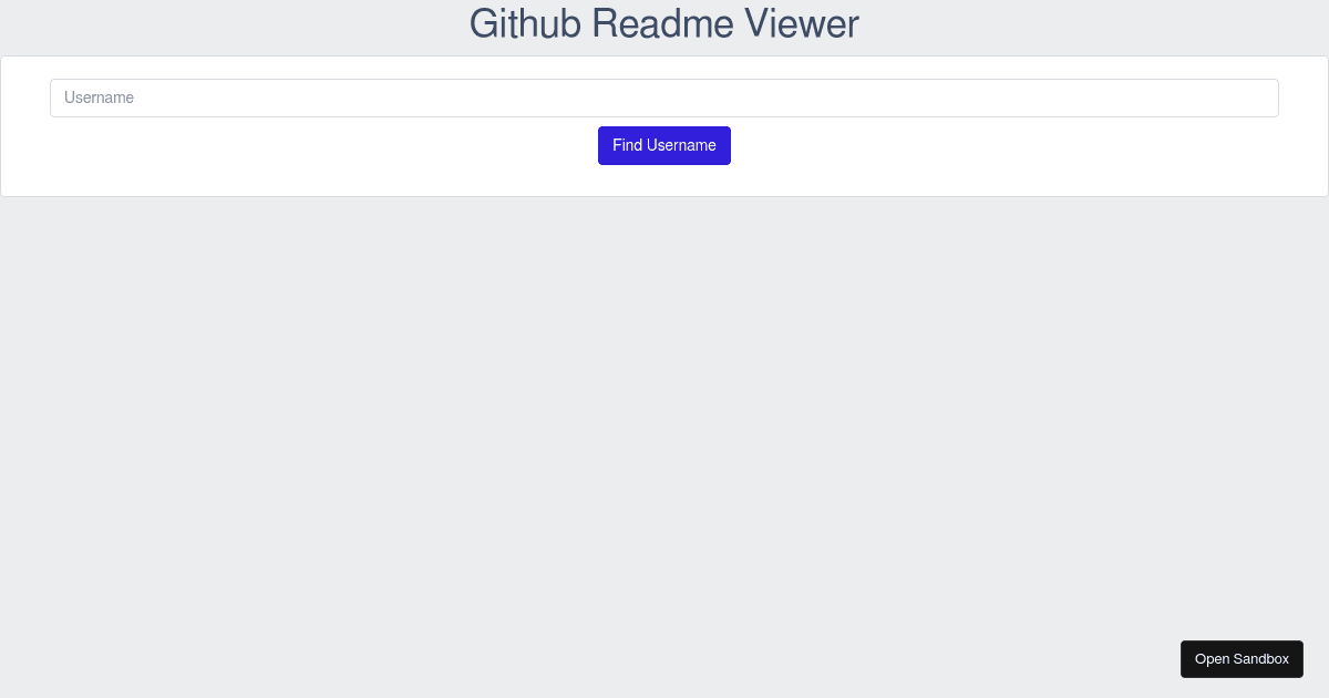 Github Project - Codesandbox
