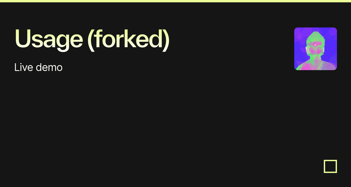 Usage (forked) - Codesandbox