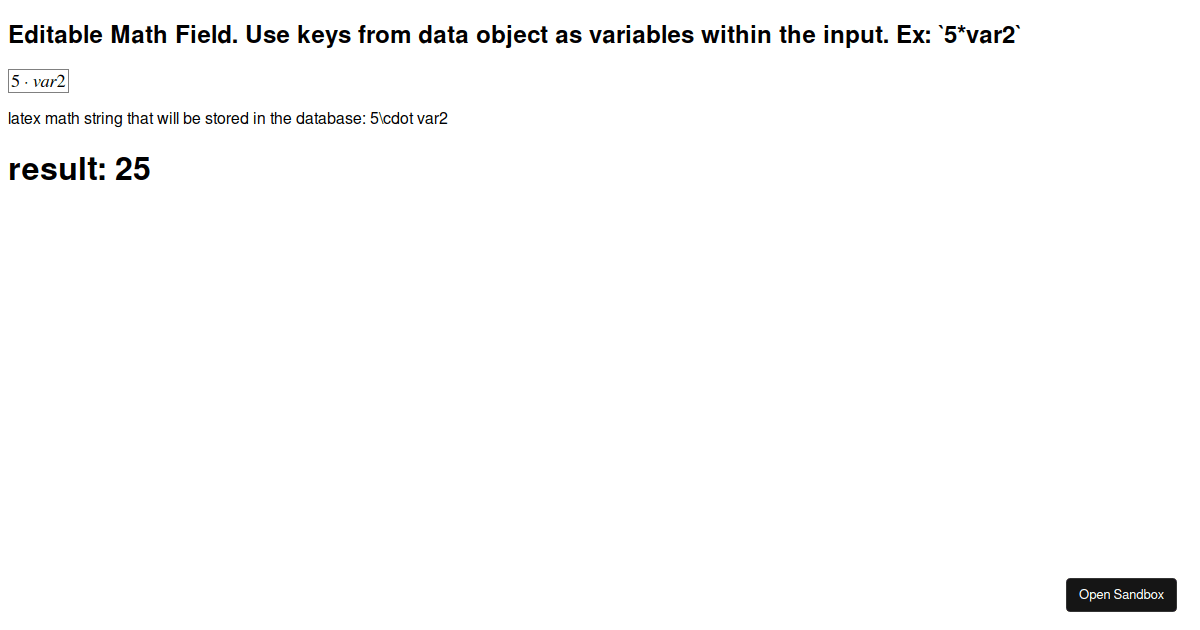 math formula input - Codesandbox