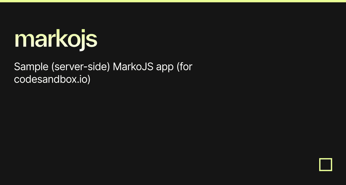 markojs - Codesandbox