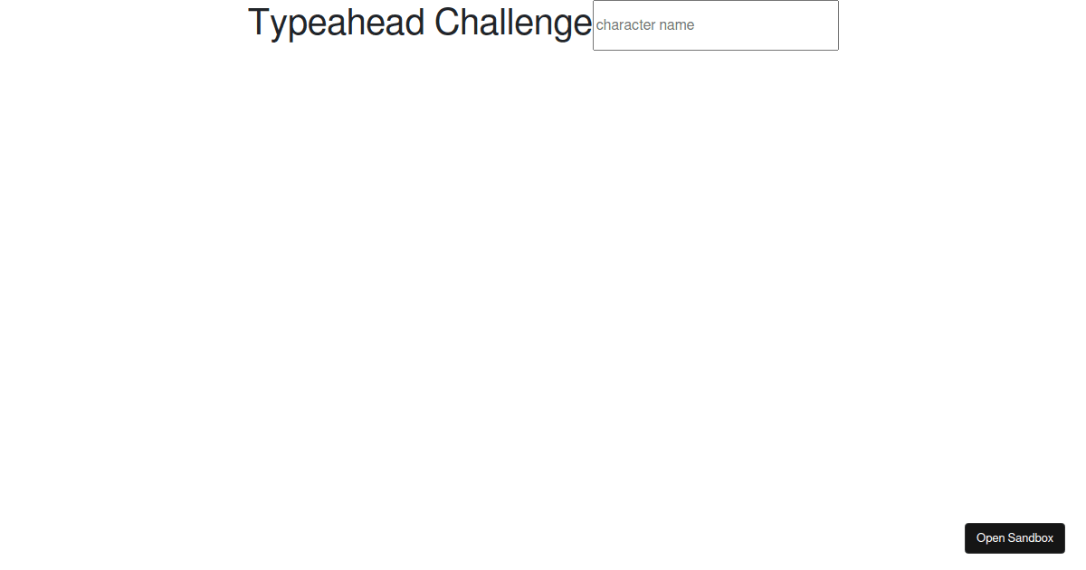 typeahead challenge - Codesandbox