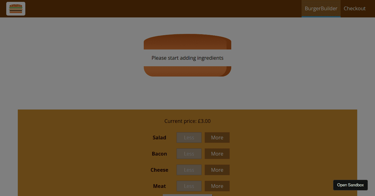 burgerbuilder - Codesandbox