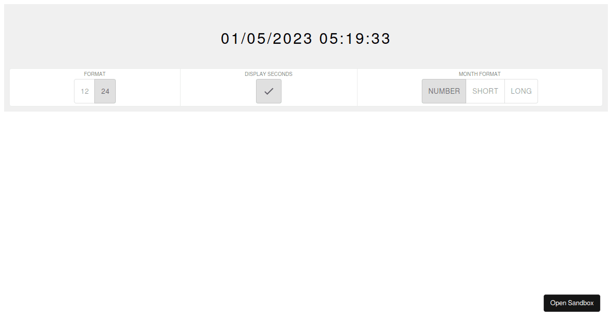 React RxJS Clock - Codesandbox