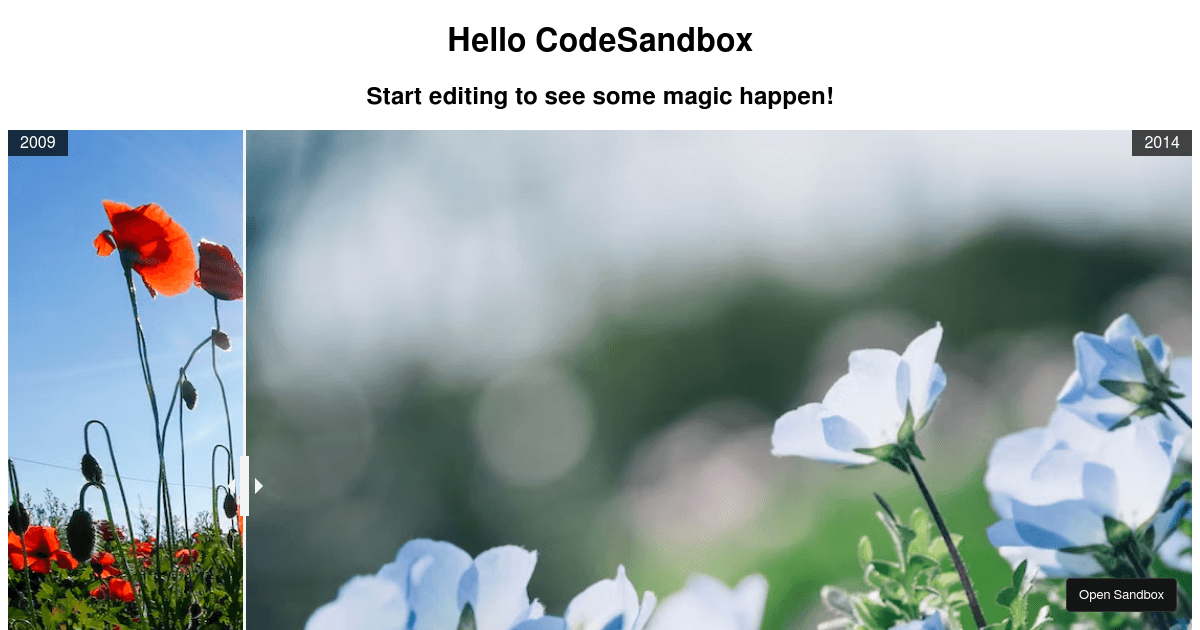 Juxtapose Before And After Forked Codesandbox