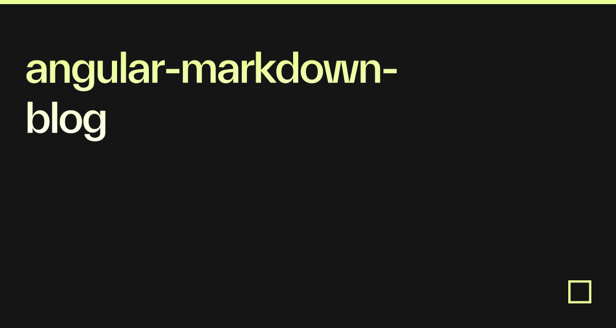 angular-markdown-blog - Codesandbox