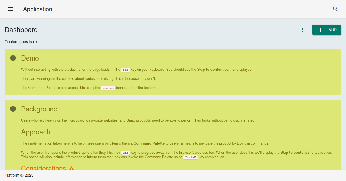 WCAG Command Palette - Codesandbox