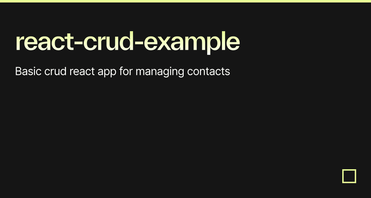 React Crud Example Codesandbox