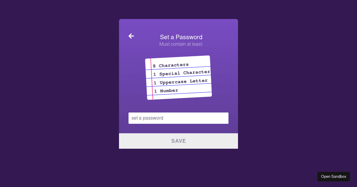 Interactive Form Validation Forked Codesandbox