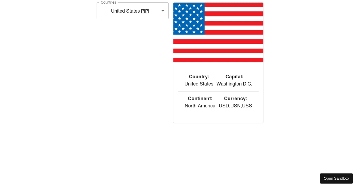 graphql-countries - Codesandbox