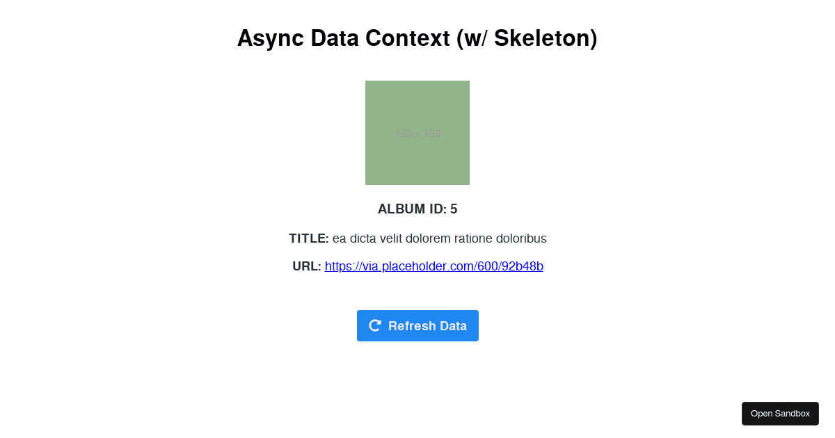 Async Data Context W Skeleton Codesandbox