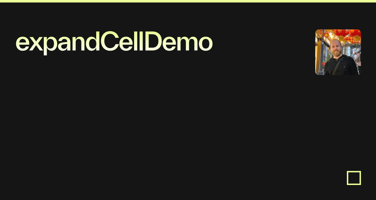 expandCellDemo - Codesandbox