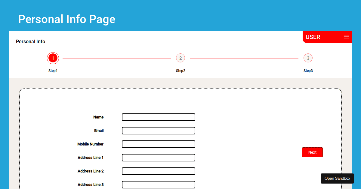 React Multi Step Form Codesandbox