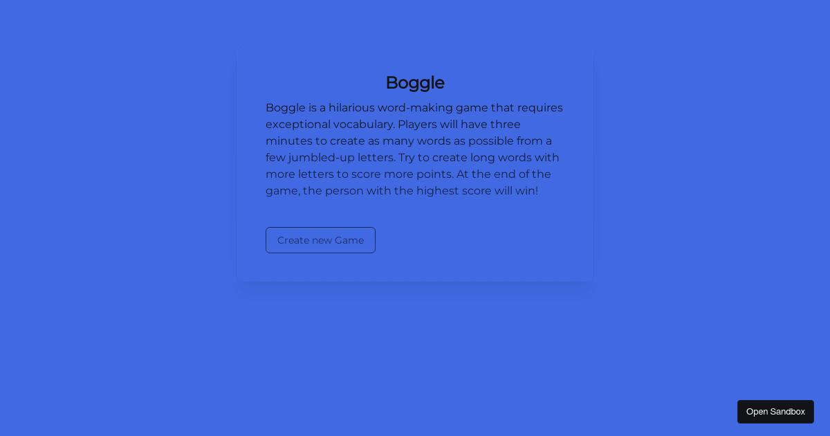 react-boggle-app - Codesandbox