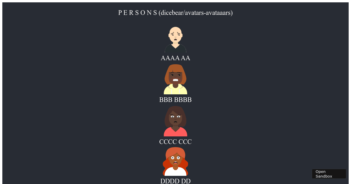 avataaars-demo (forked) - Codesandbox