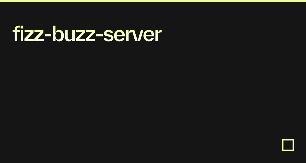 fizz-buzz-server - Codesandbox