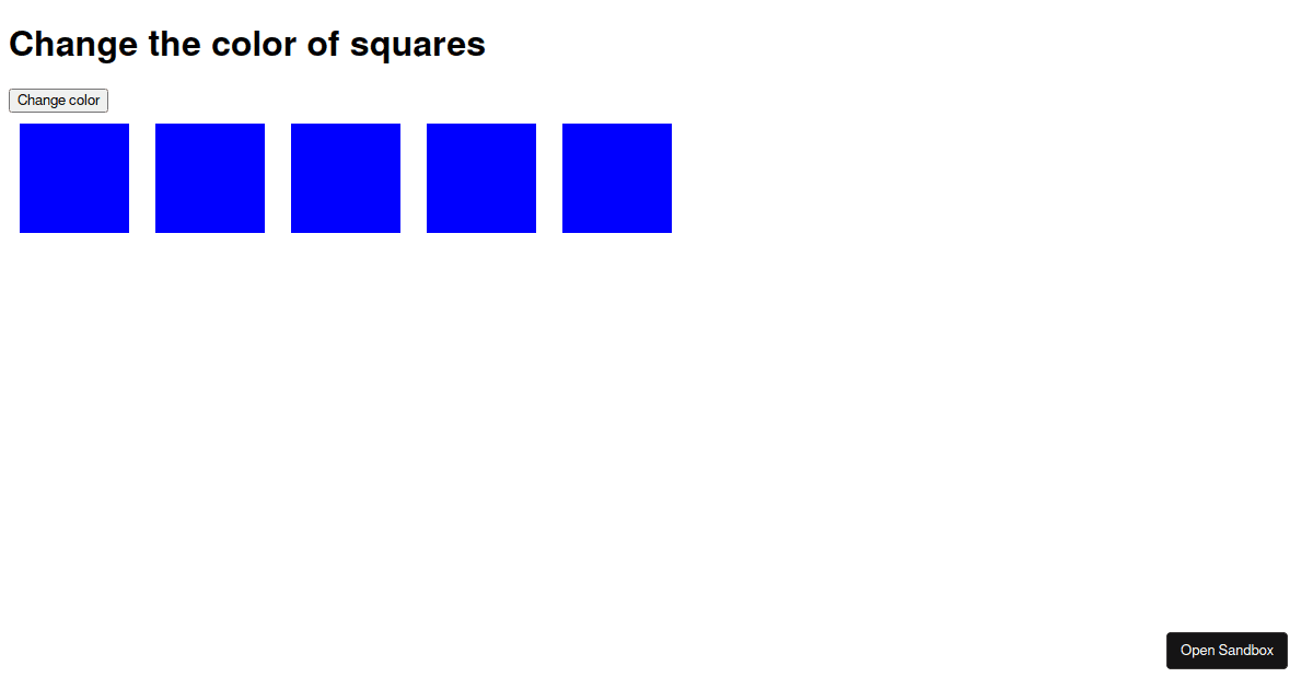 Change the color of squares - Codesandbox