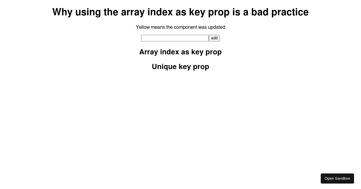 why-is-bad-practice-using-index-as-key - Codesandbox
