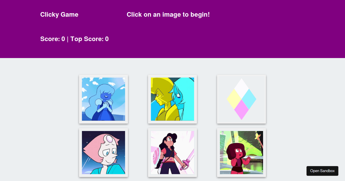 react-clicky-game - Codesandbox