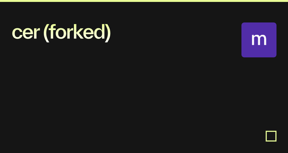 cer (forked) - Codesandbox