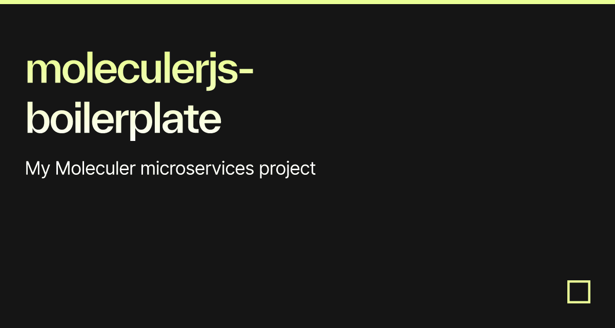 moleculerjs-boilerplate - Codesandbox