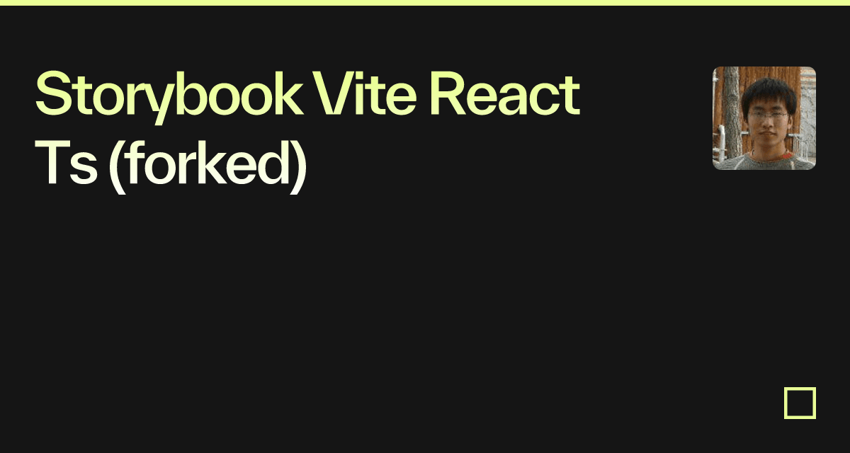 Storybook Vite React Ts Forked Codesandbox