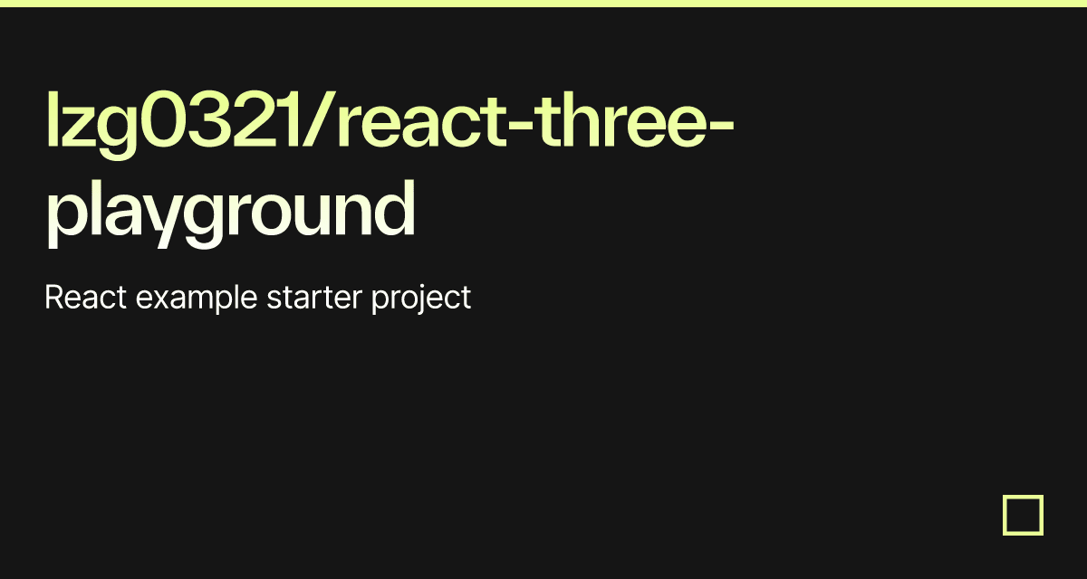 Lzg0321react Three Playground Codesandbox 