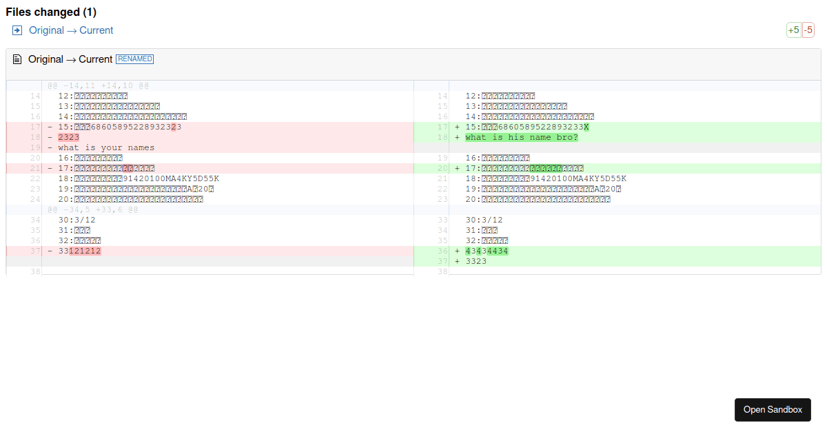 Git Diff Demo Codesandbox