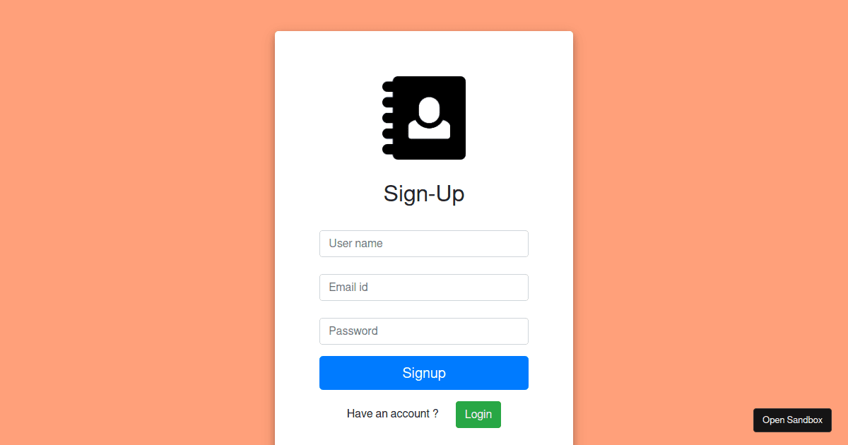 Reset Password Codesandbox