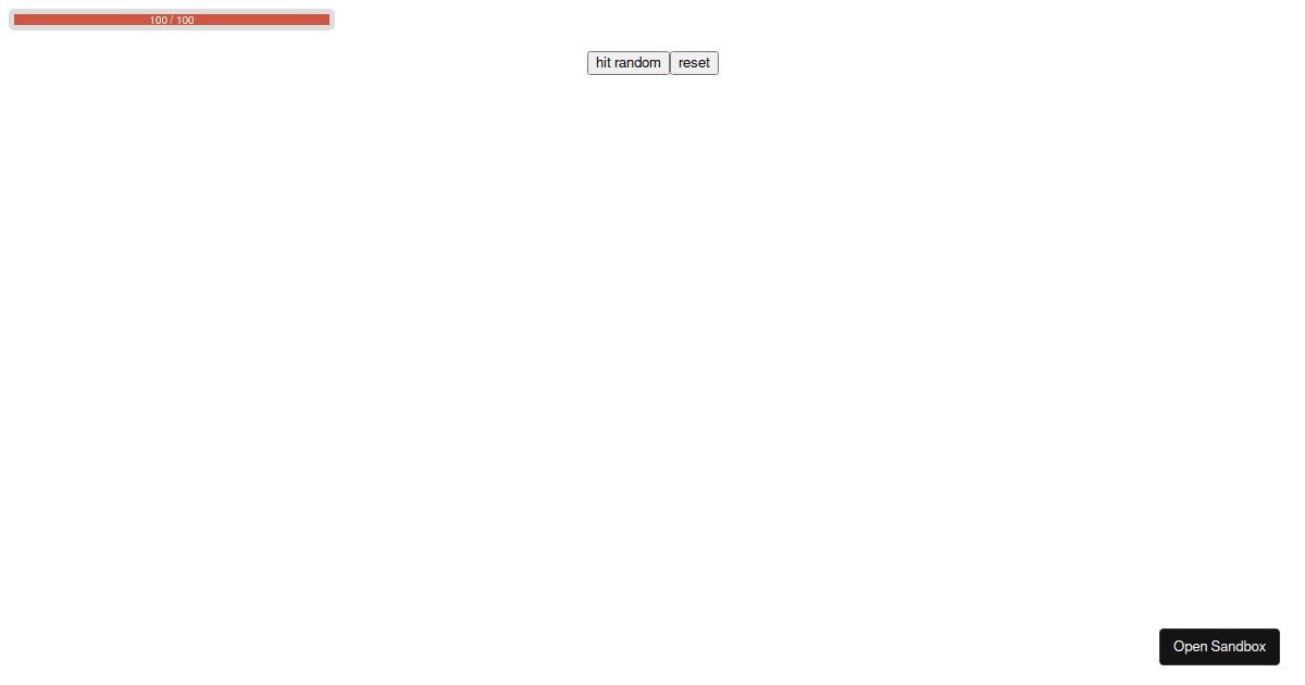 Health Bar - Codesandbox